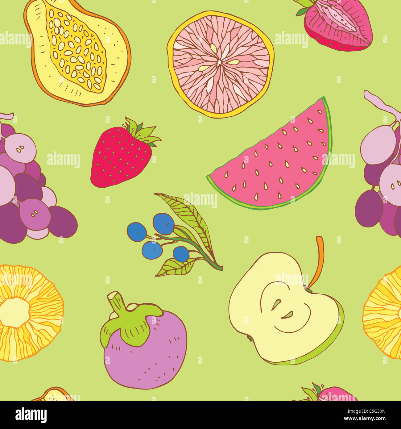 Seamless fruits background Stock Photo - Alamy