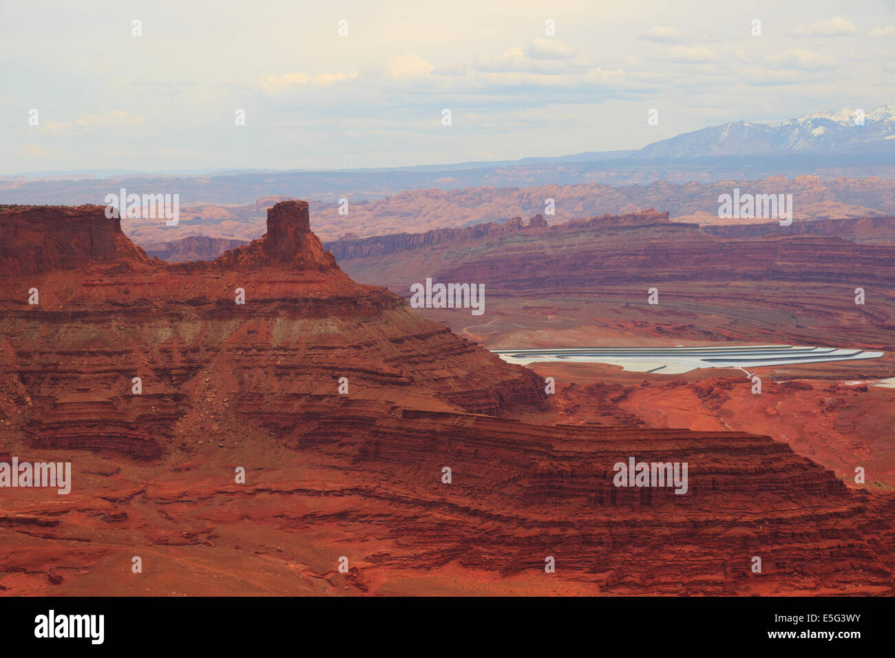 View at Dead Horse Point, Moab Utah. The ponds leach potash from ore ...