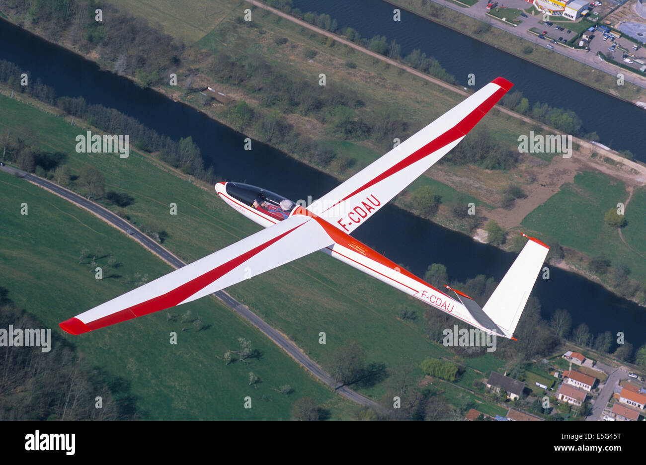 Old glider French plane Siren C-30s Edelweiss flying, France Stock ...