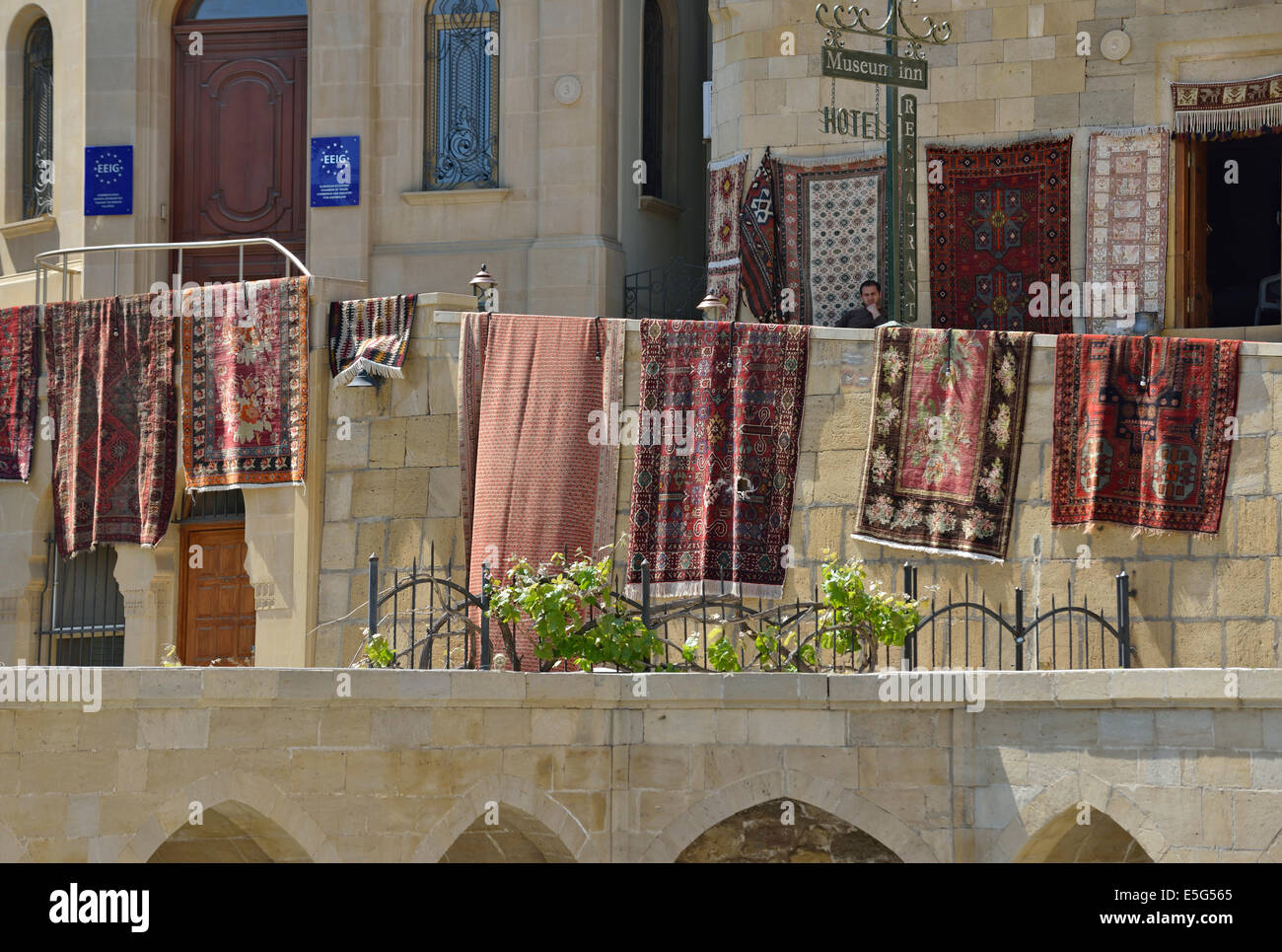 Carpet stall in the Old City, Baku, Azerbaijan Stock Photo - Alamy