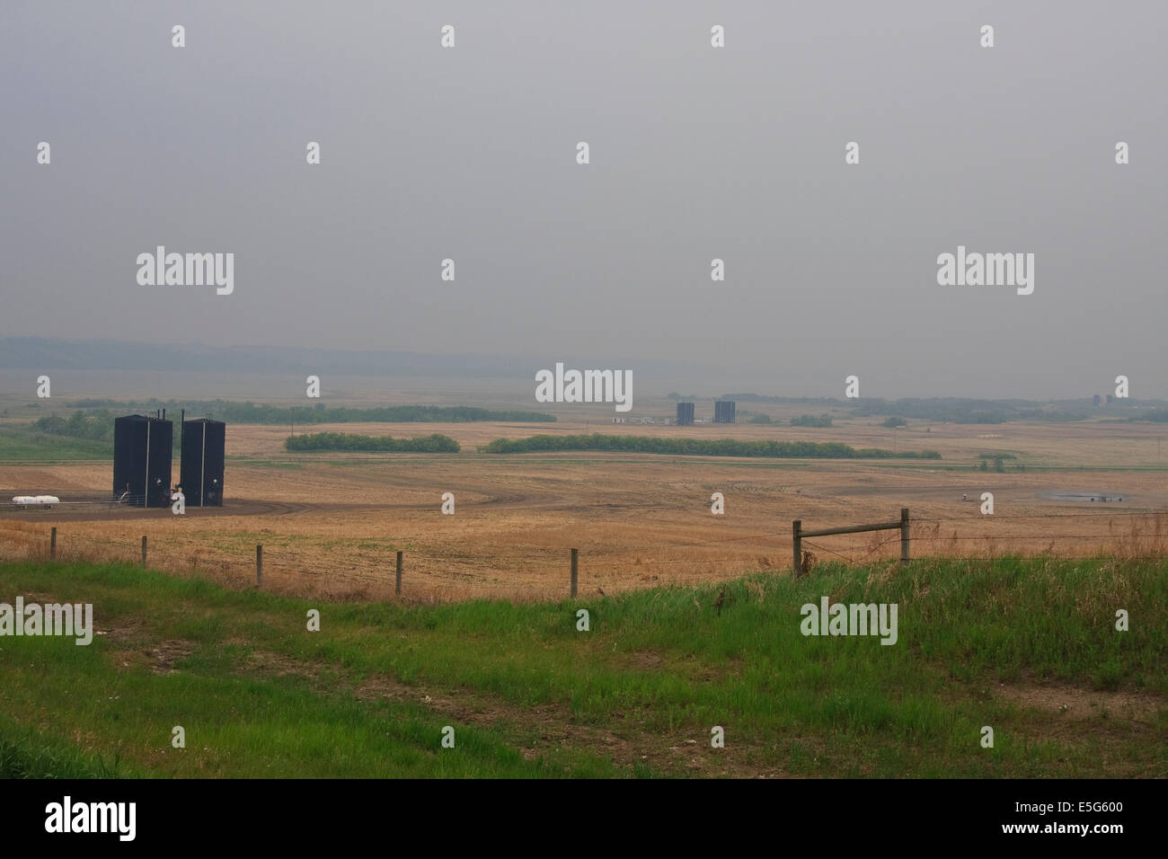 Smoke from forest fires creates haze Stock Photo - Alamy