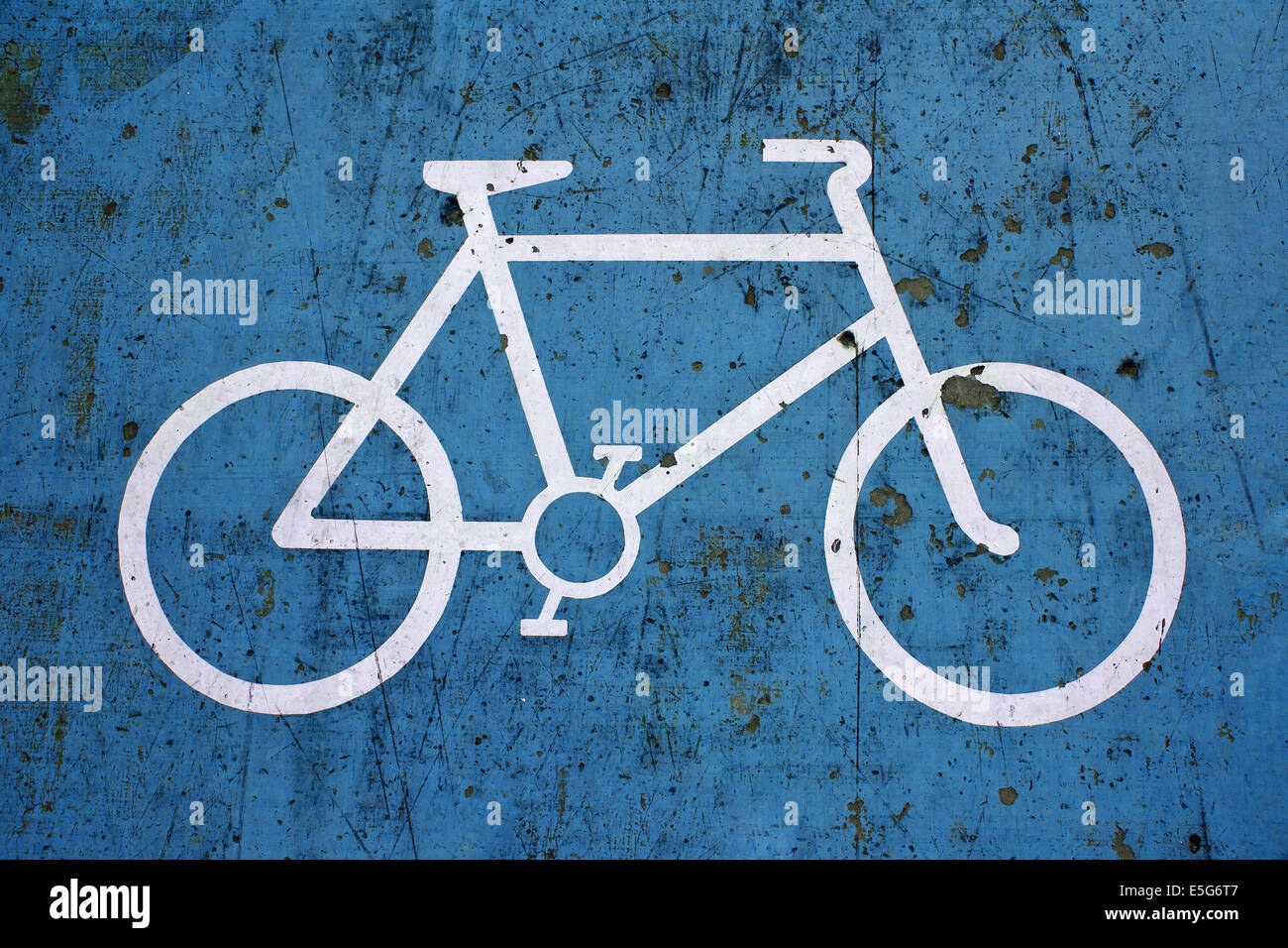 Blue Bike Lane Sign Stock Photo - Alamy