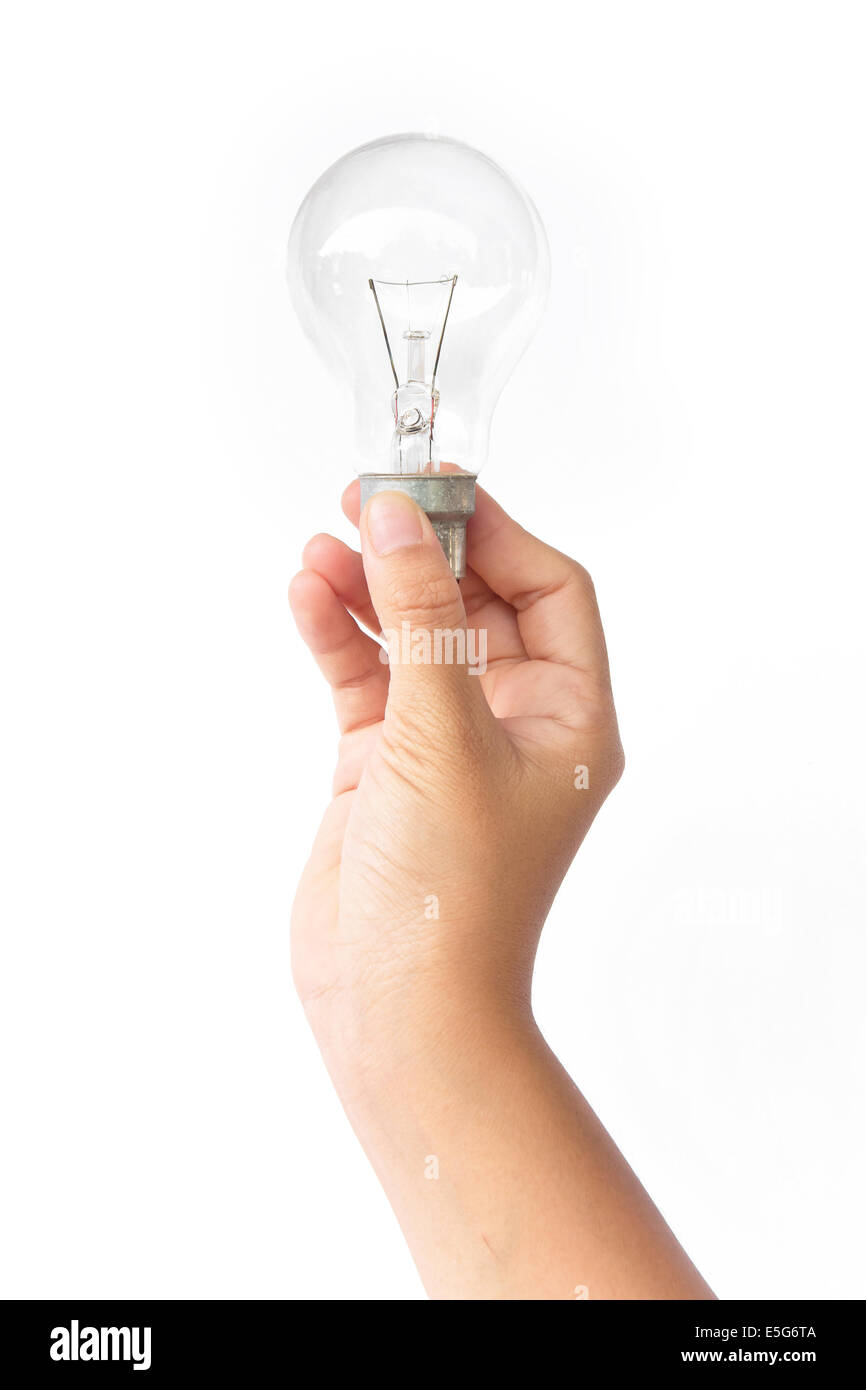 light blub in hand Stock Photo - Alamy