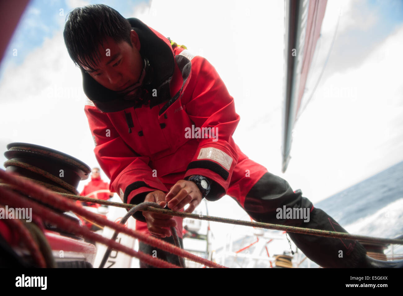 Cairo, France. 4th July, 2014. Yang Jiru, 23, pit of Dongfeng Team ...