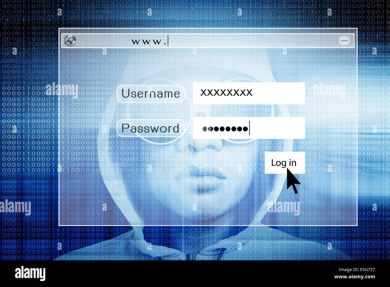 Hacker With Log On Screen,Computer Fraud Concept Background Stock Photo ...