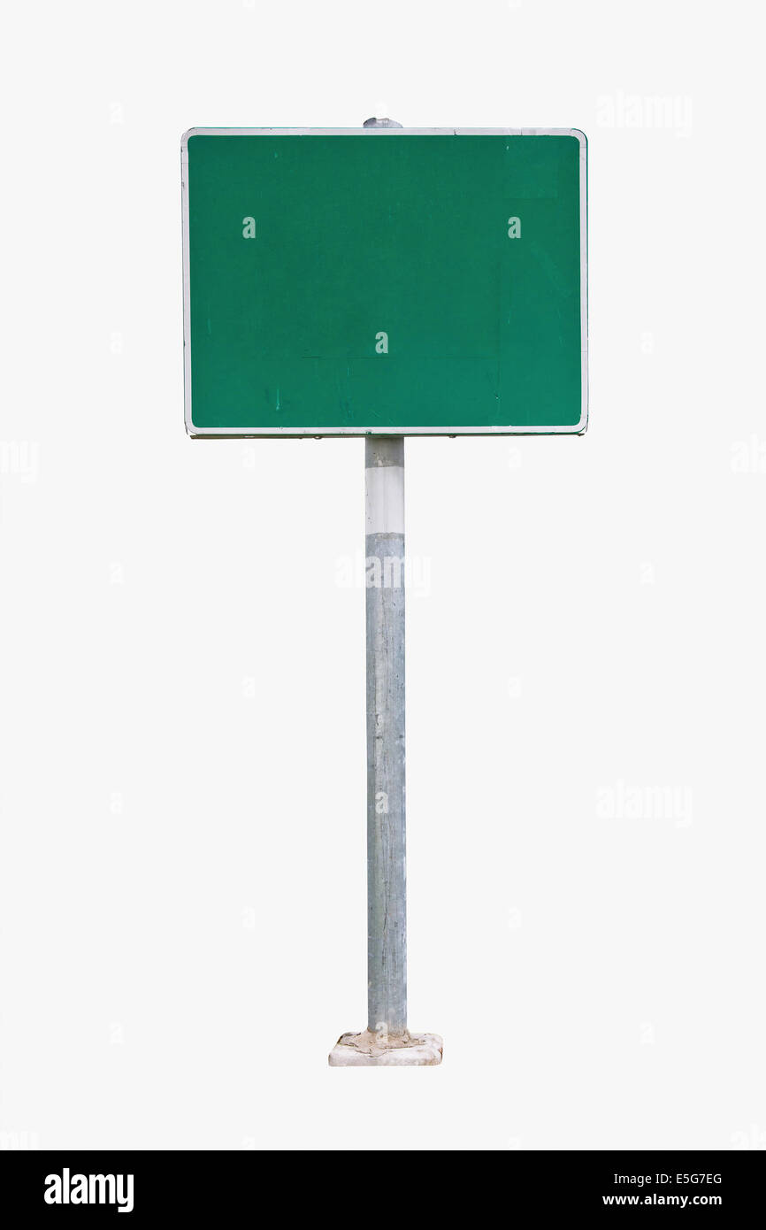 Blank Green Road Sign Isolated Stock Photo - Alamy