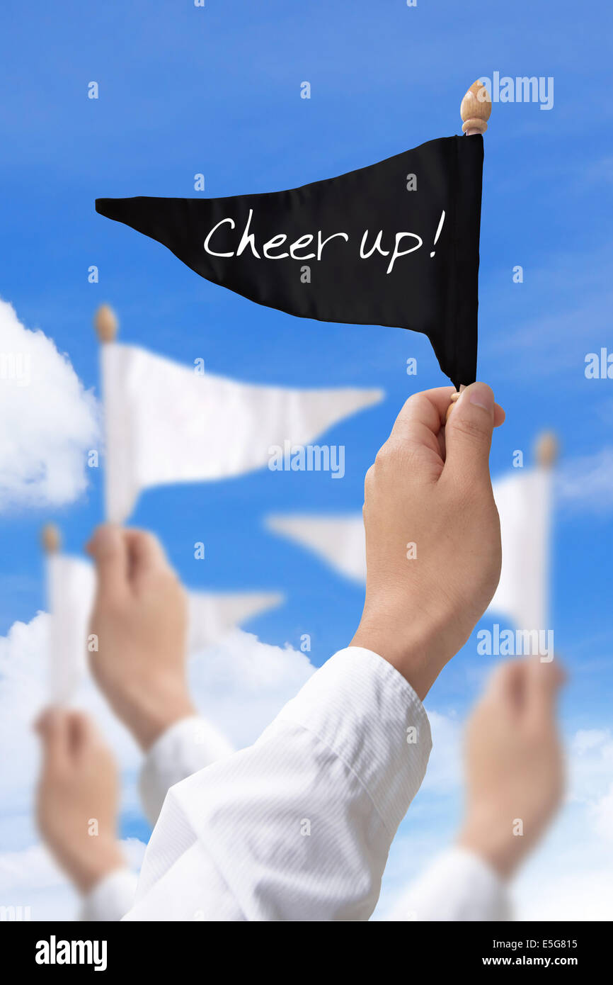 Cheer up flag Stock Photo - Alamy