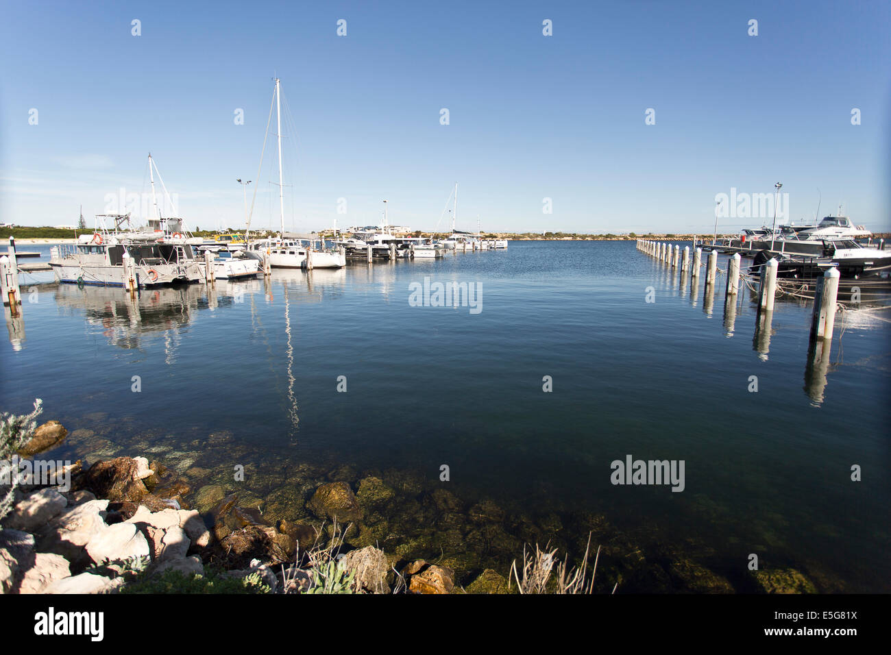 The modern jetty in the marina of Jurien Bay, Western Australia Stock ...