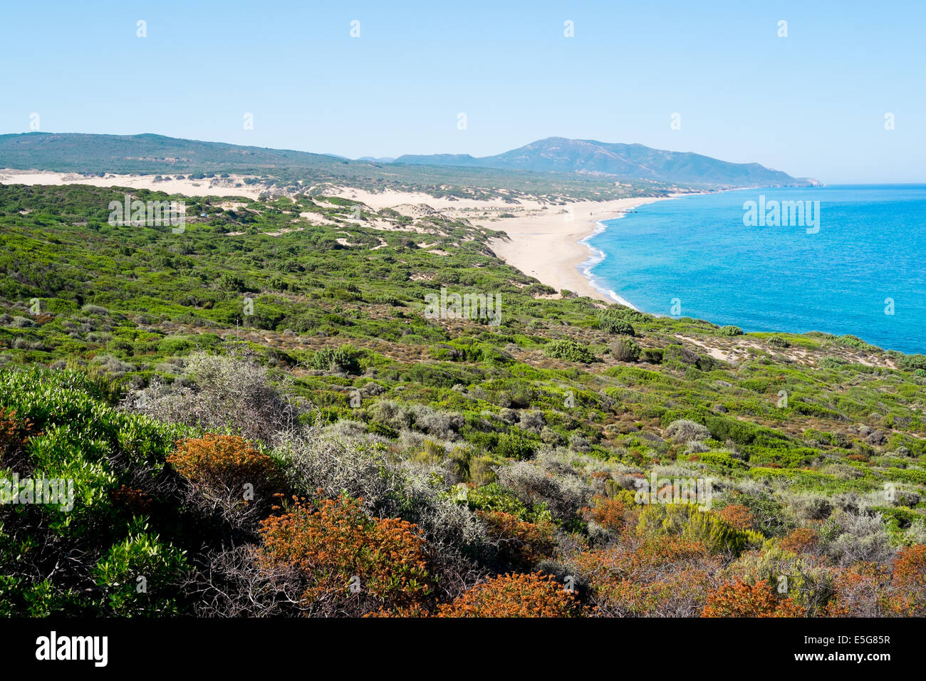Panorama of Piscinas beach in Green coast, west Sardinia, Italy Stock ...