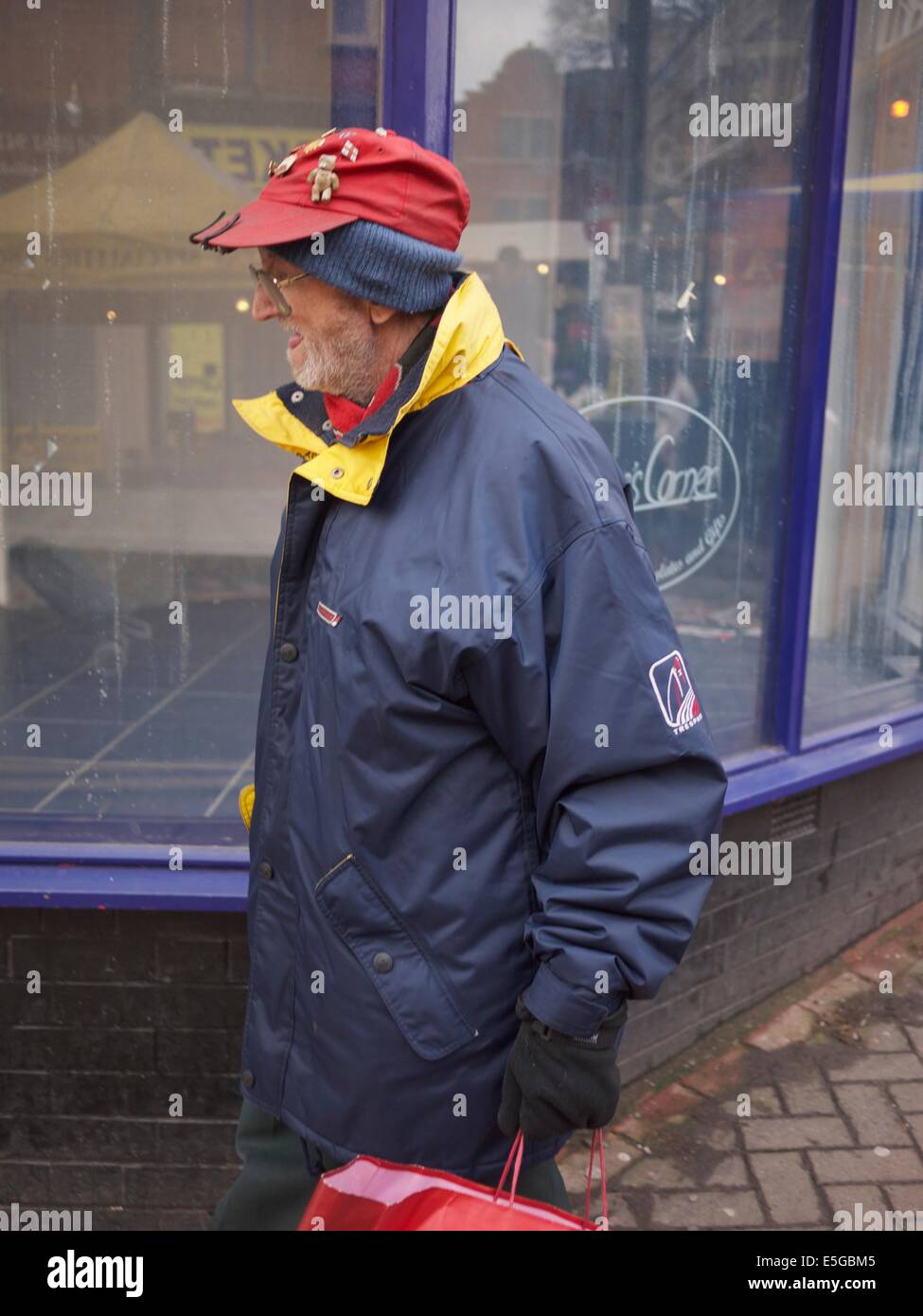 Elderly Man with badges on his cap Stock Photo - Alamy