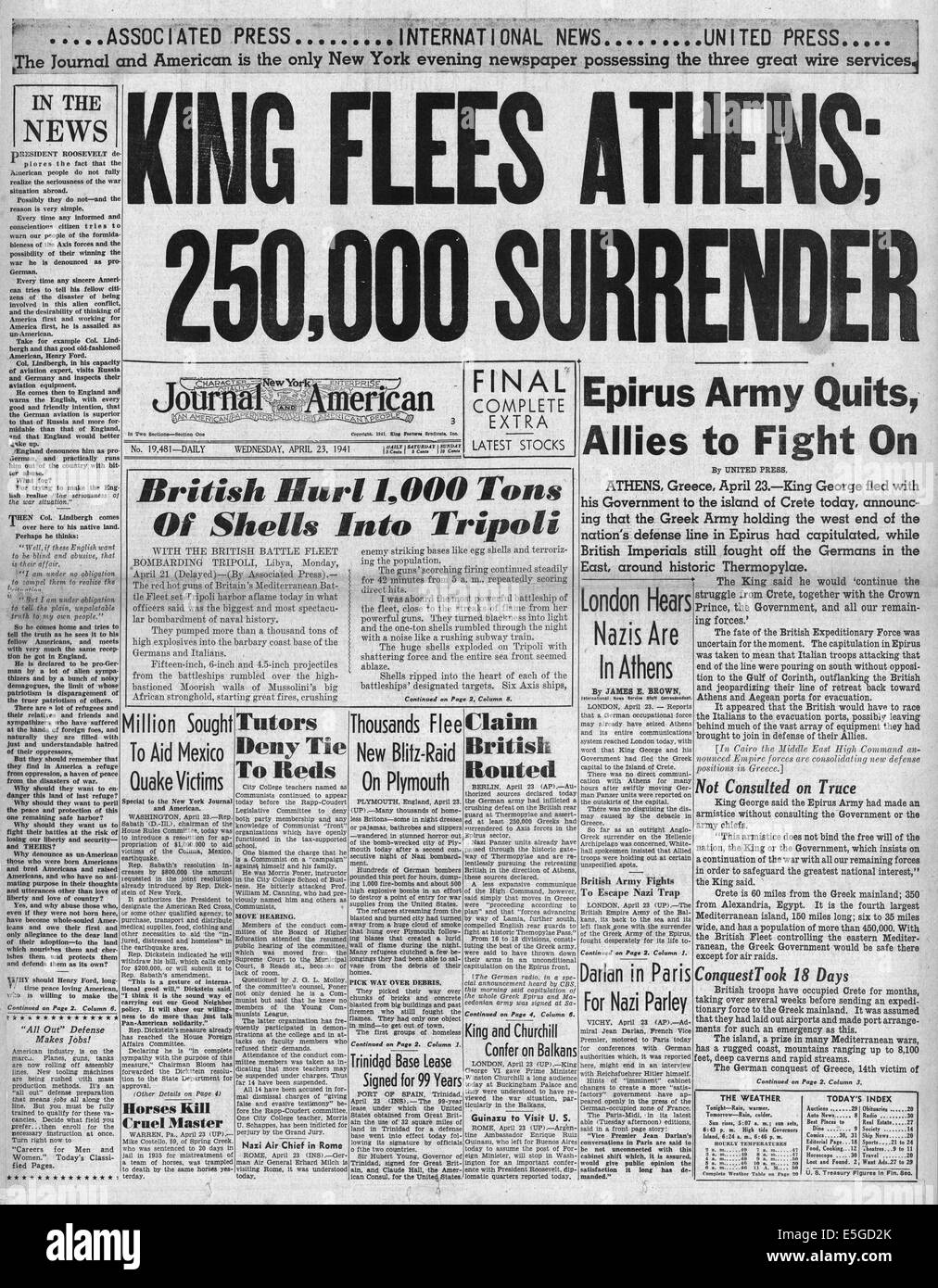 Athens ww2 hi-res stock photography and images - Alamy