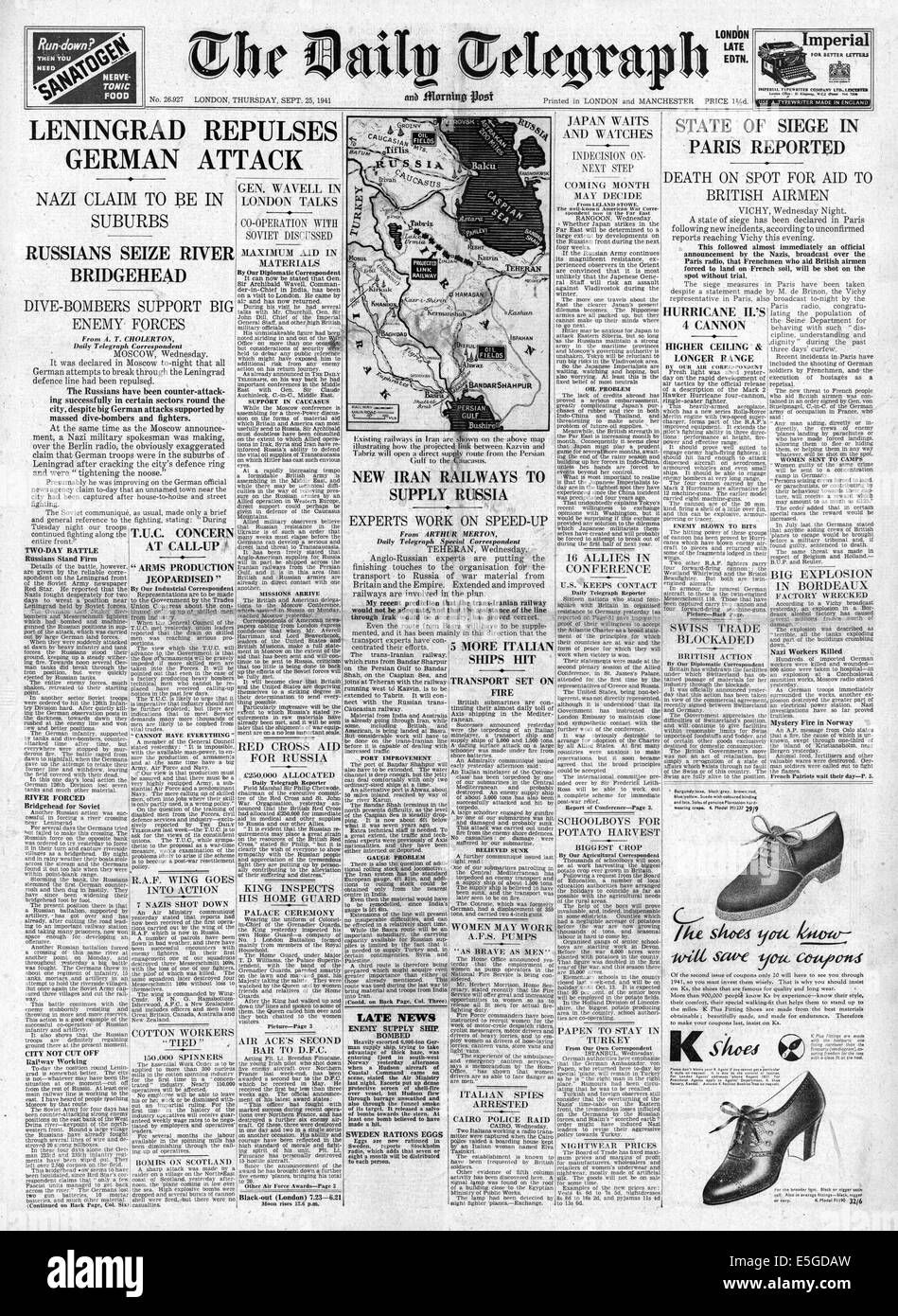 Daily telegraph front page hi-res stock photography and images - Alamy