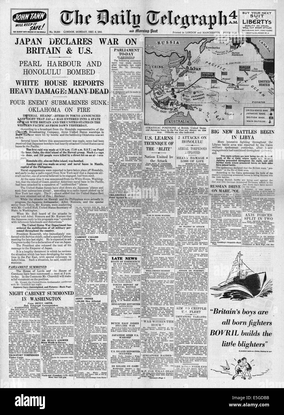 Declare war japan newspaper hi-res stock photography and images - Alamy