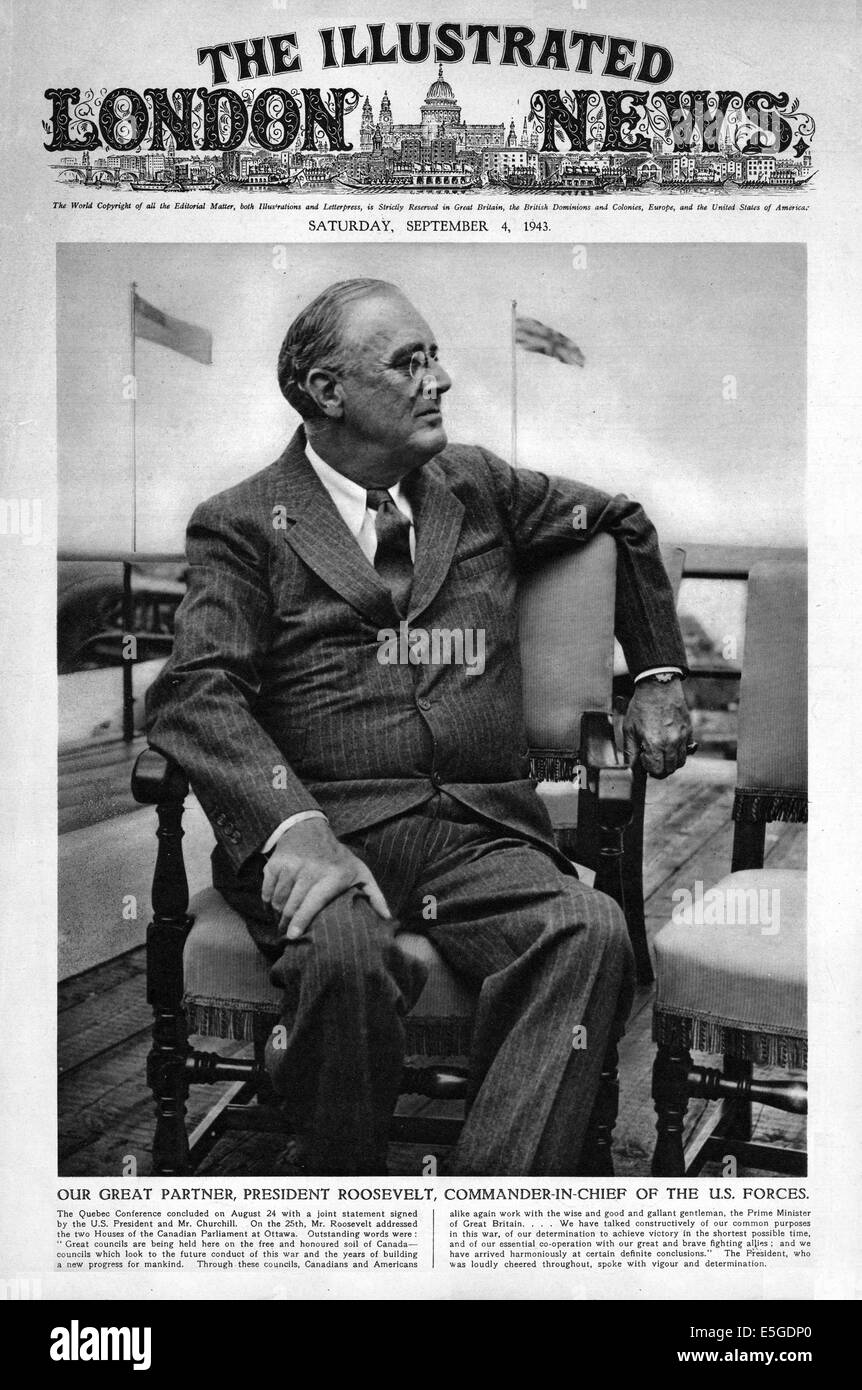 1943 Illustrated London News photo of US President Franklin Delano ...