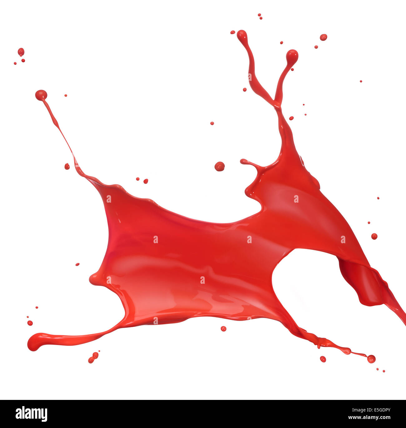 red paint splash isolated on white background Stock Photo - Alamy