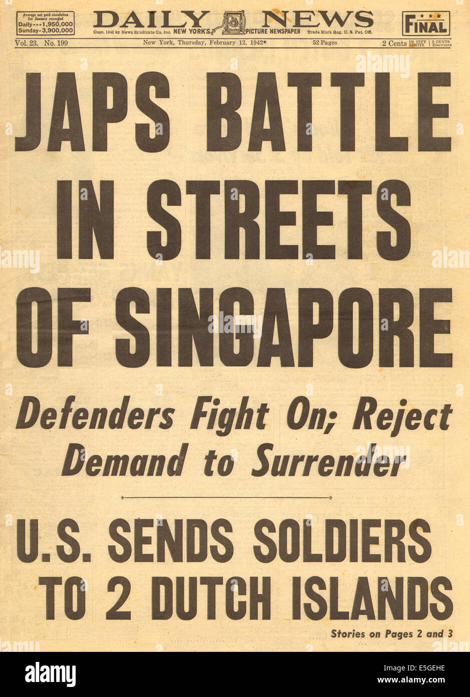 Fall of singapore headline hi-res stock photography and images - Alamy