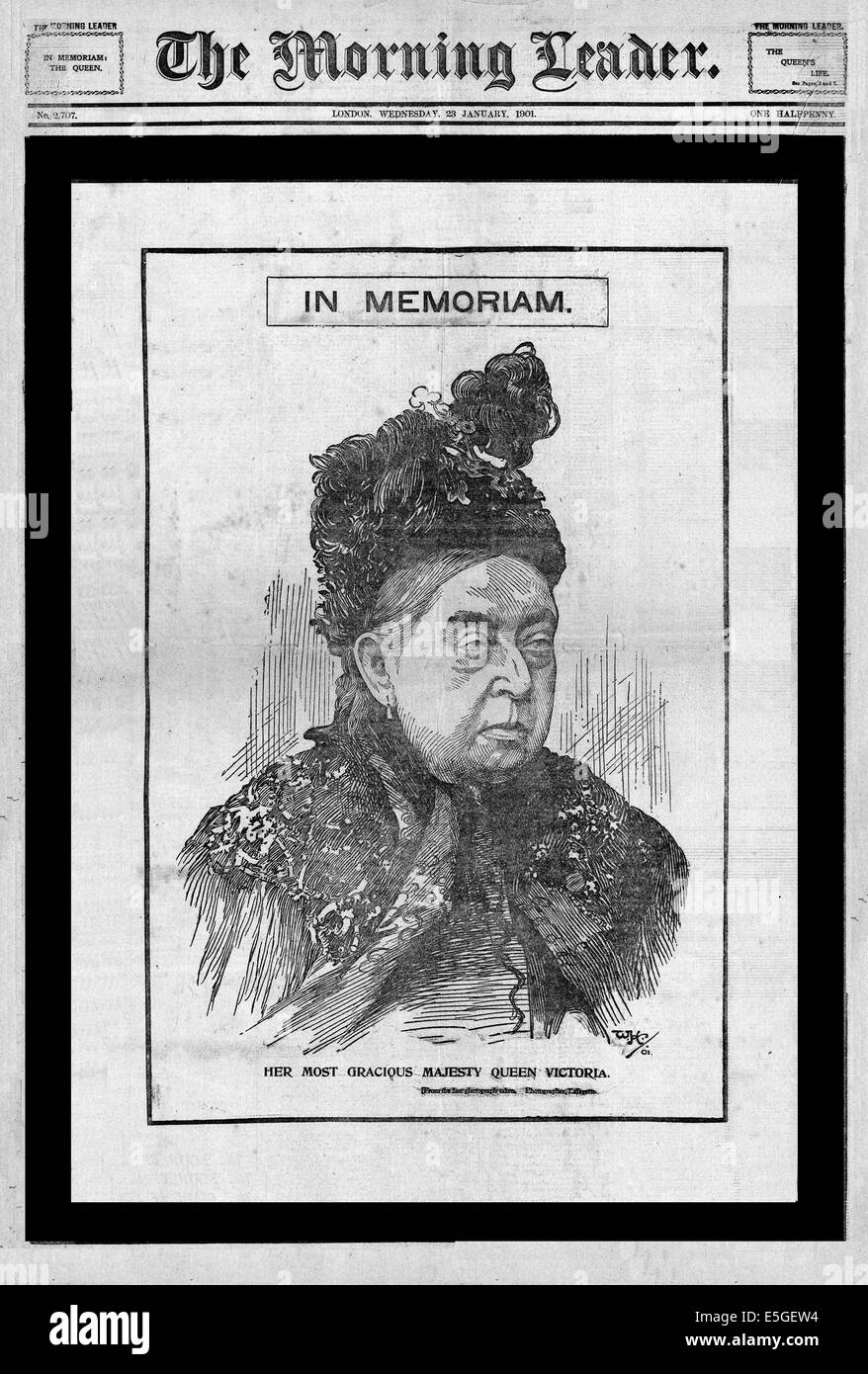 1901 The Morning Leader front page reporting the death of Queen ...
