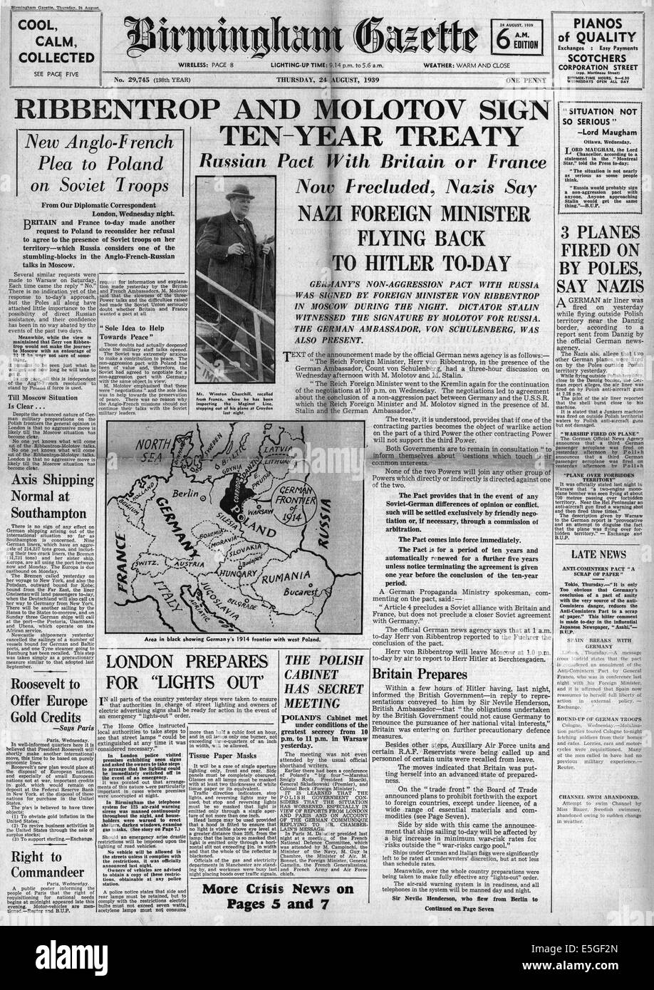 1939 world war two world war 2 newspaper headline hi-res stock ...
