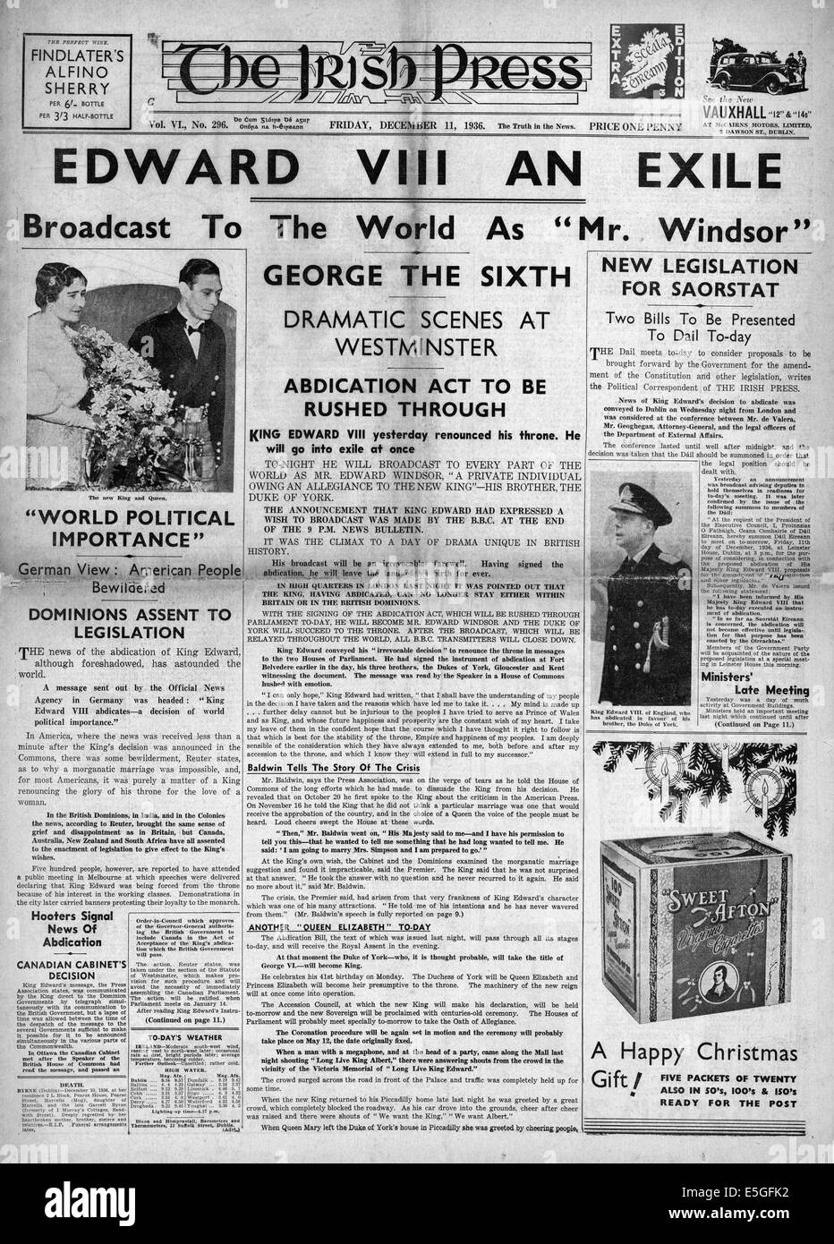 Edward viii abdication newspaper hi-res stock photography and images ...