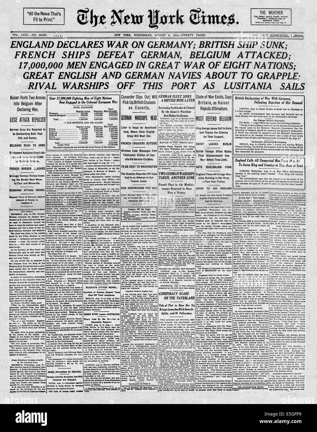 Declaration of war germany russia 1914 hi-res stock photography and ...