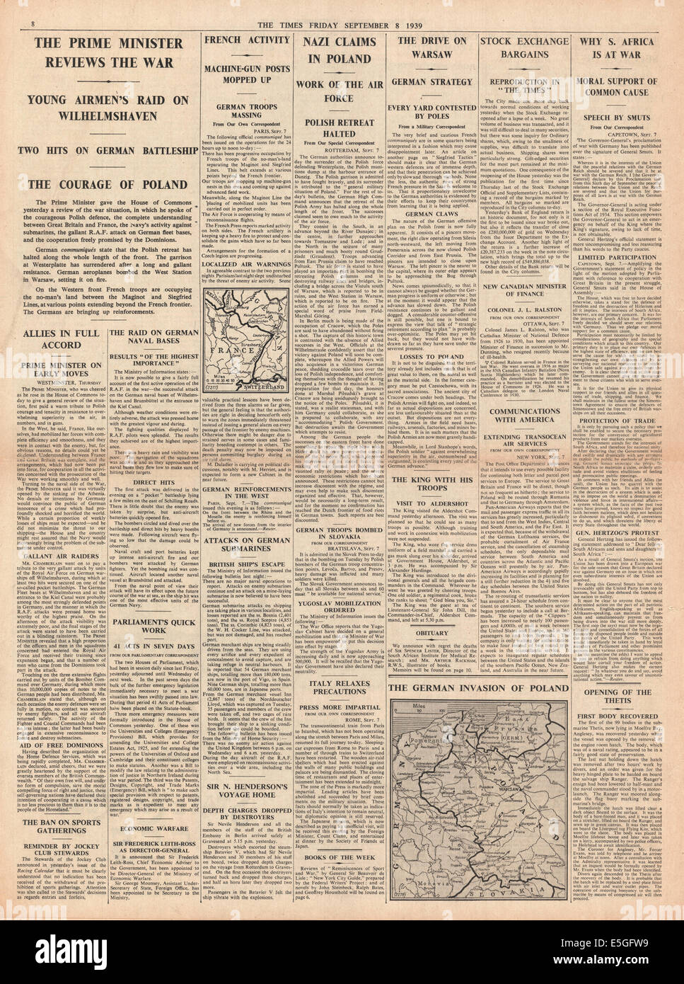 1939 world war two world war 2 newspaper headline hi-res stock ...