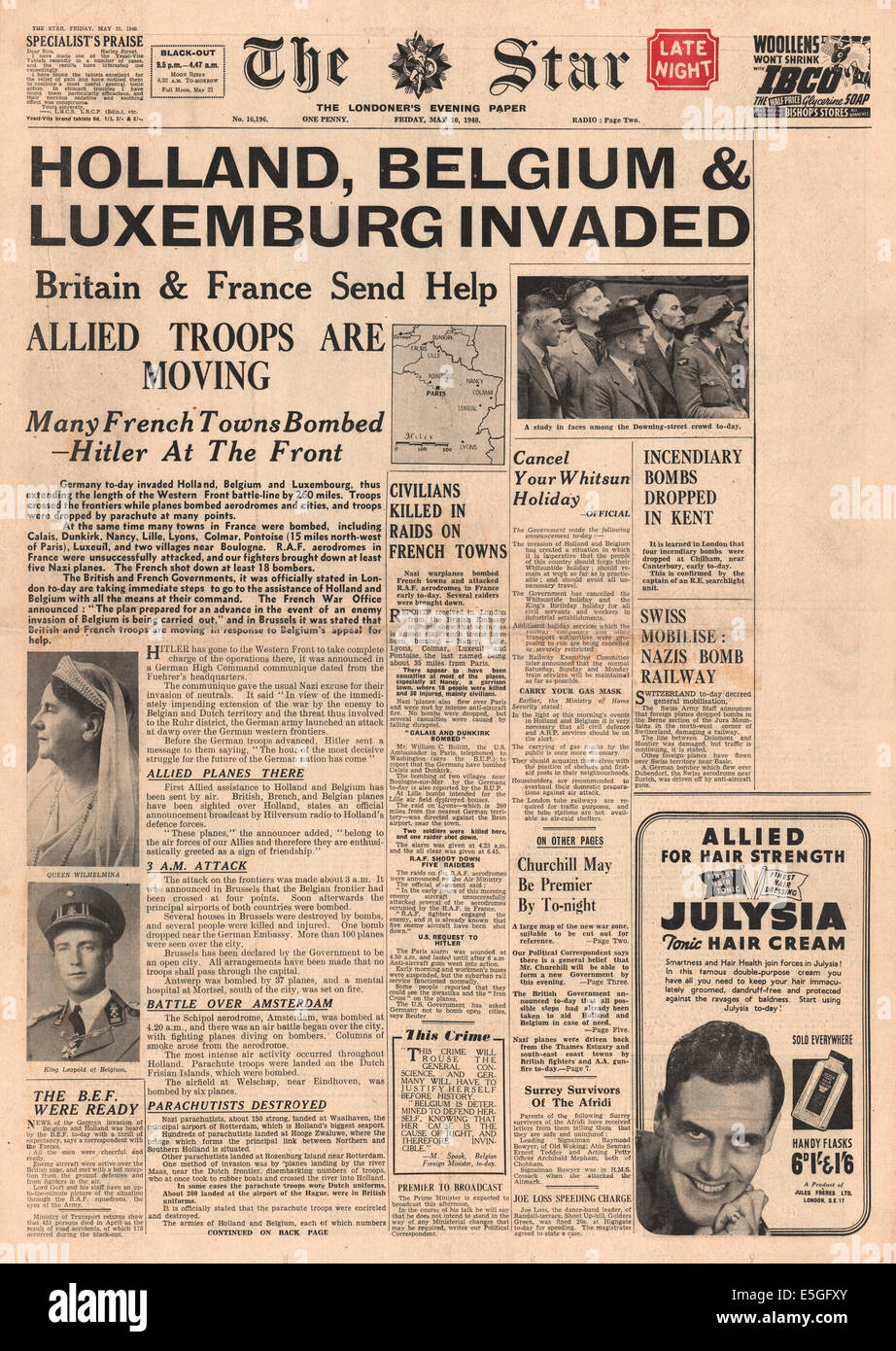 Germany invasion newspaper hi-res stock photography and images - Alamy