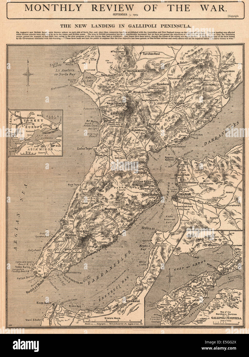 Map of gallipoli hi-res stock photography and images - Alamy