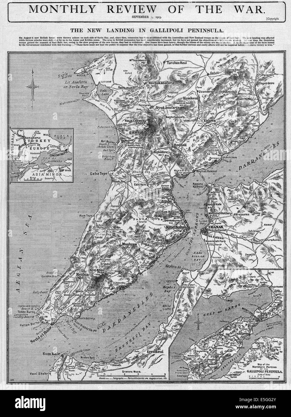 Map of gallipoli Black and White Stock Photos & Images - Alamy