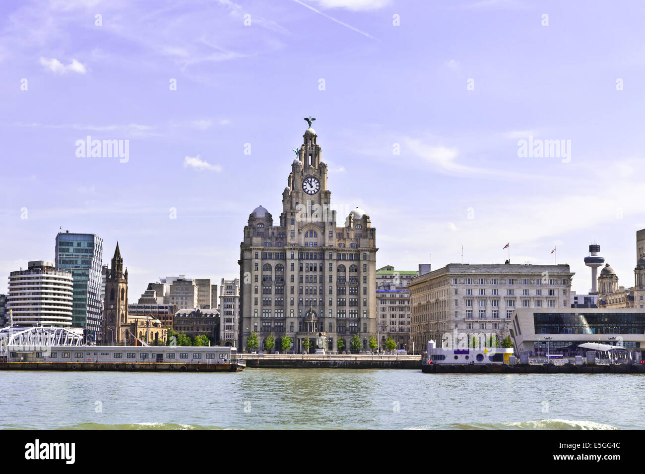 Liverpool cityscape view from the river Mersey Stock Photo - Alamy