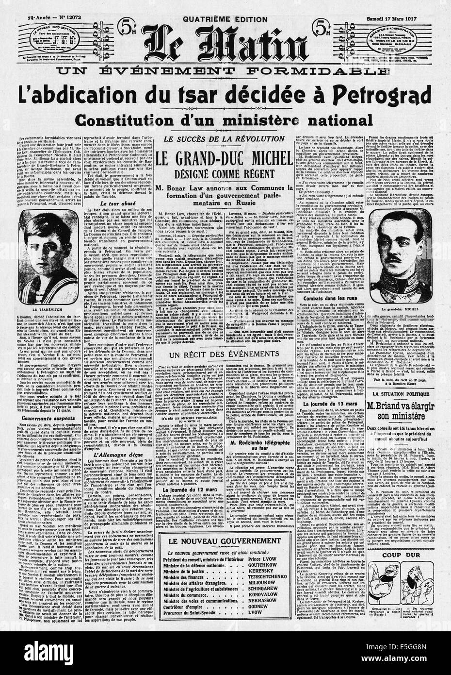 Czar nicholas ii abdication hi-res stock photography and images - Alamy