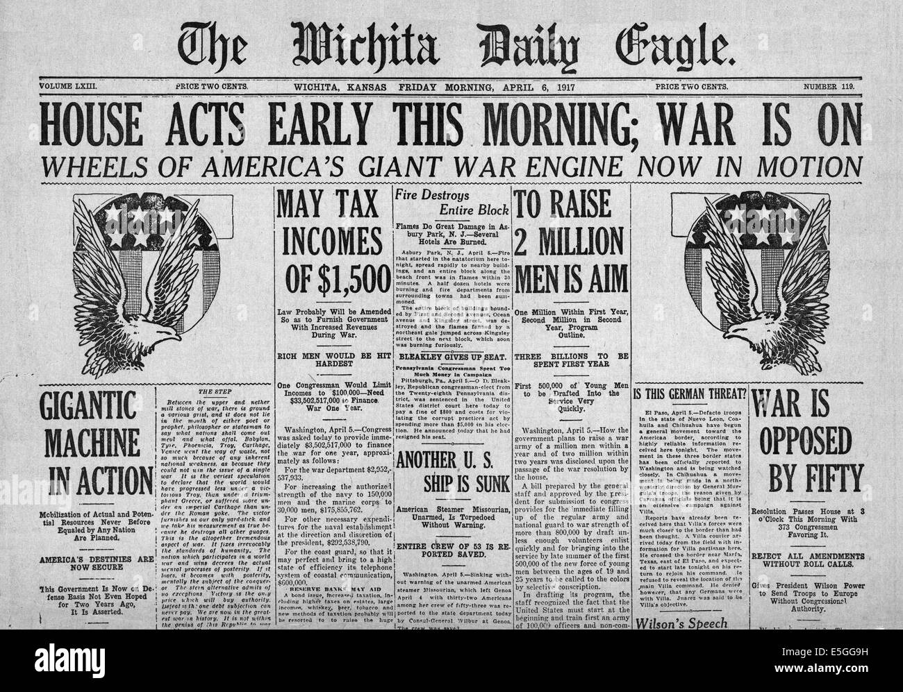 Newspaper war 1917 hi-res stock photography and images - Alamy