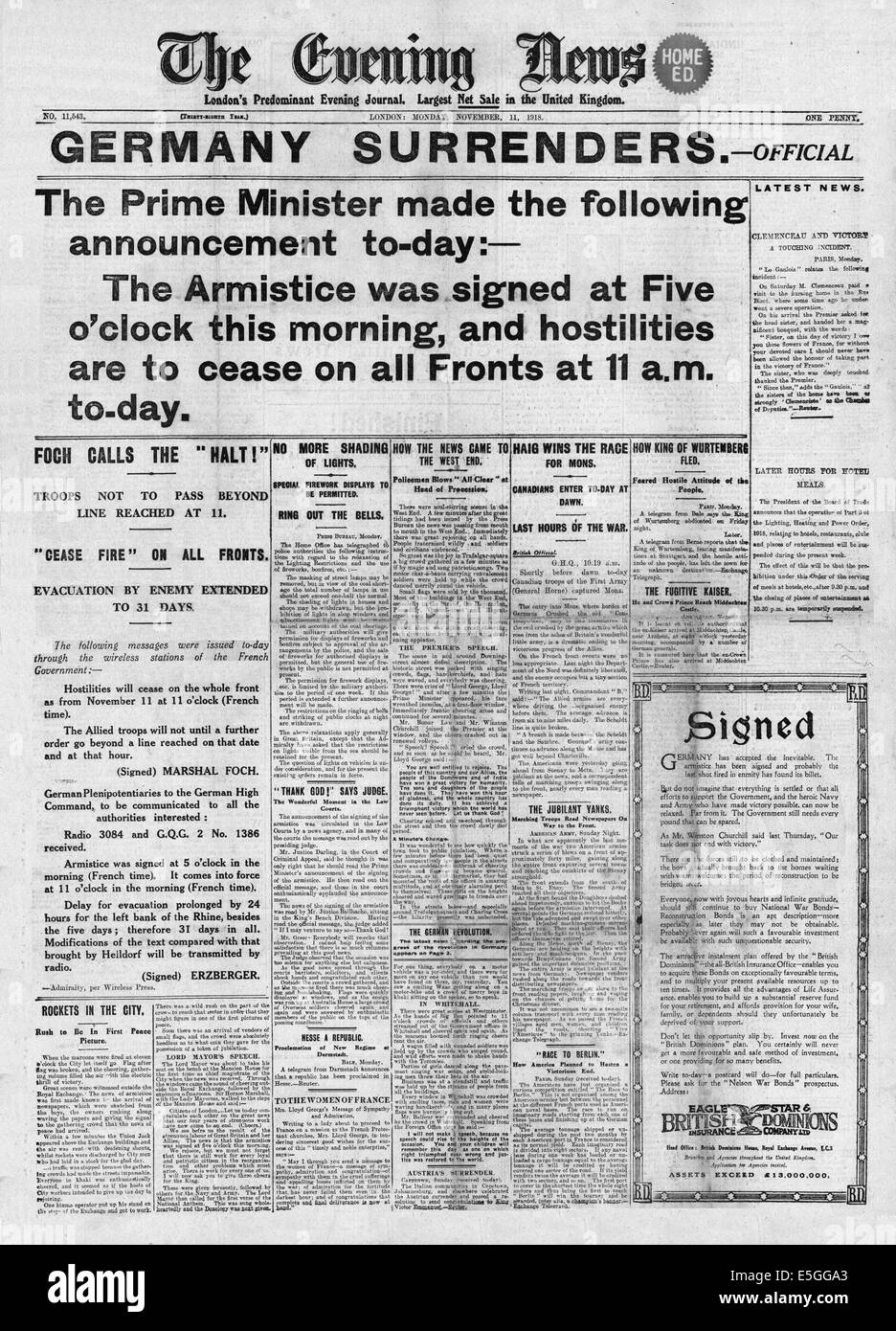 Armistice day 1918 london hi-res stock photography and images - Alamy