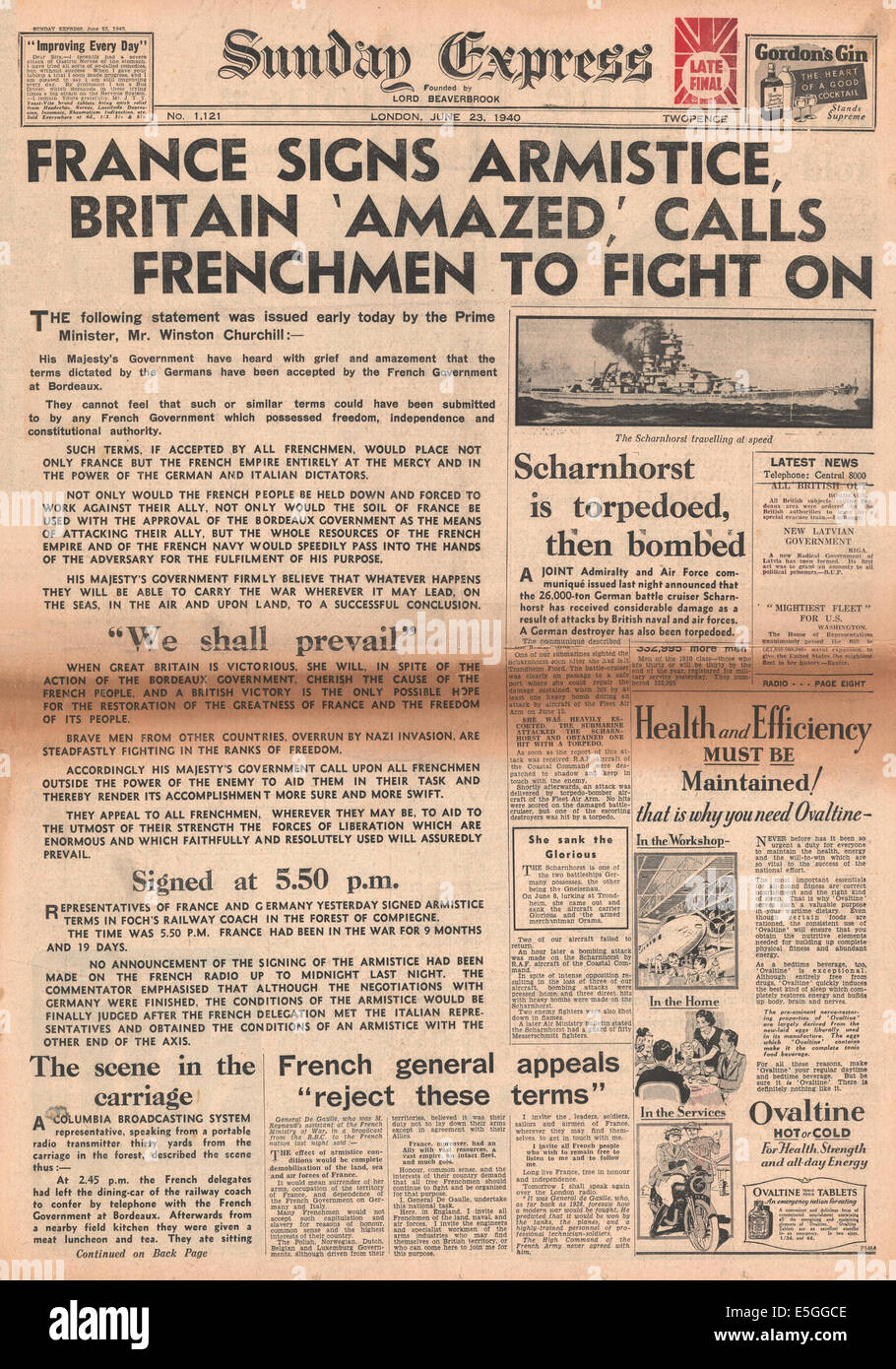 France surrender 1940 hi-res stock photography and images - Alamy