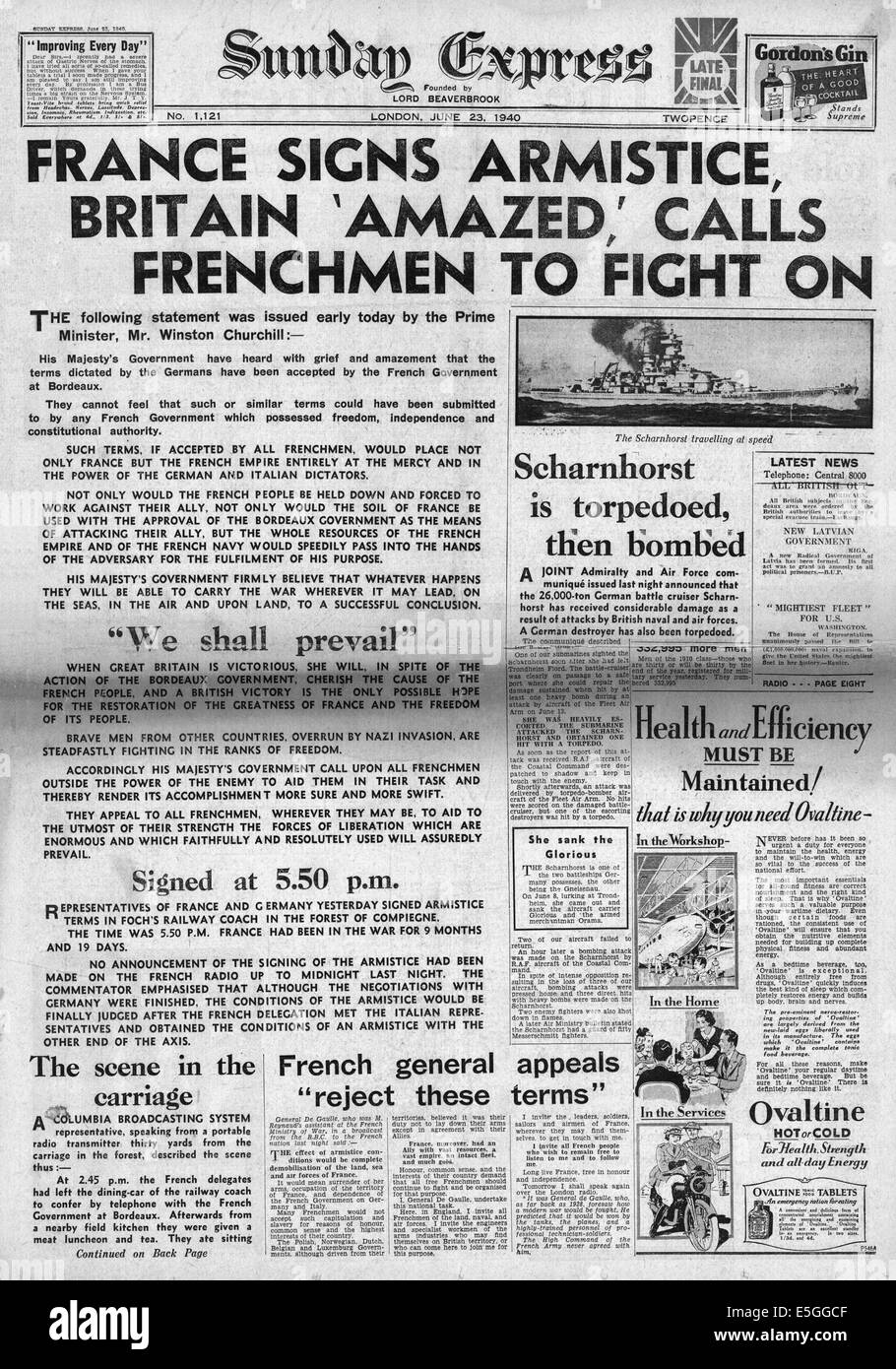 France surrender 1940 hi-res stock photography and images - Alamy