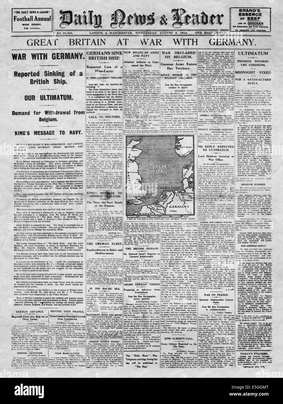 War declared newspaper Black and White Stock Photos & Images - Alamy