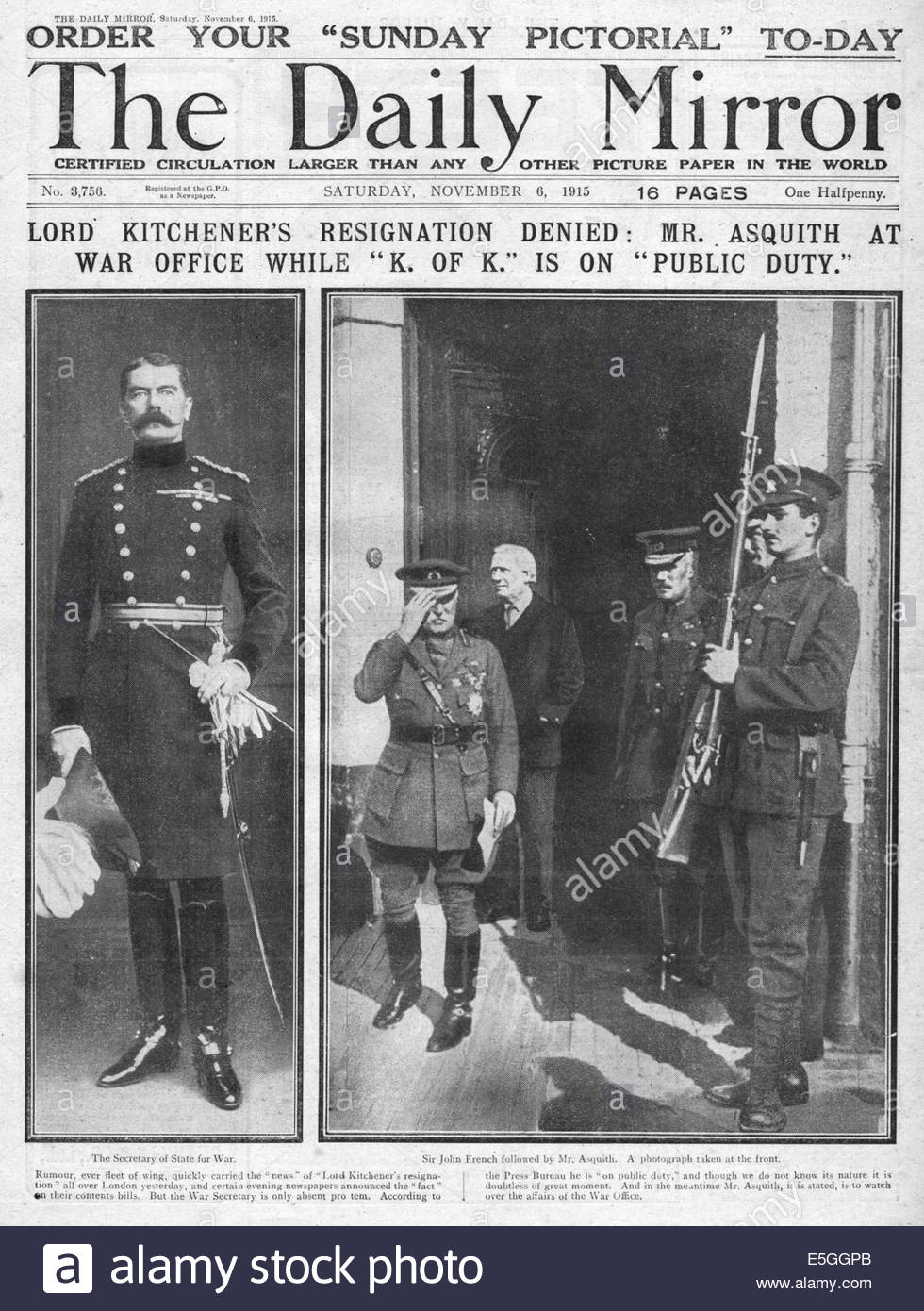 1915 Front Page Daily Newspaper Stock Photos & 1915 Front Page Daily ...