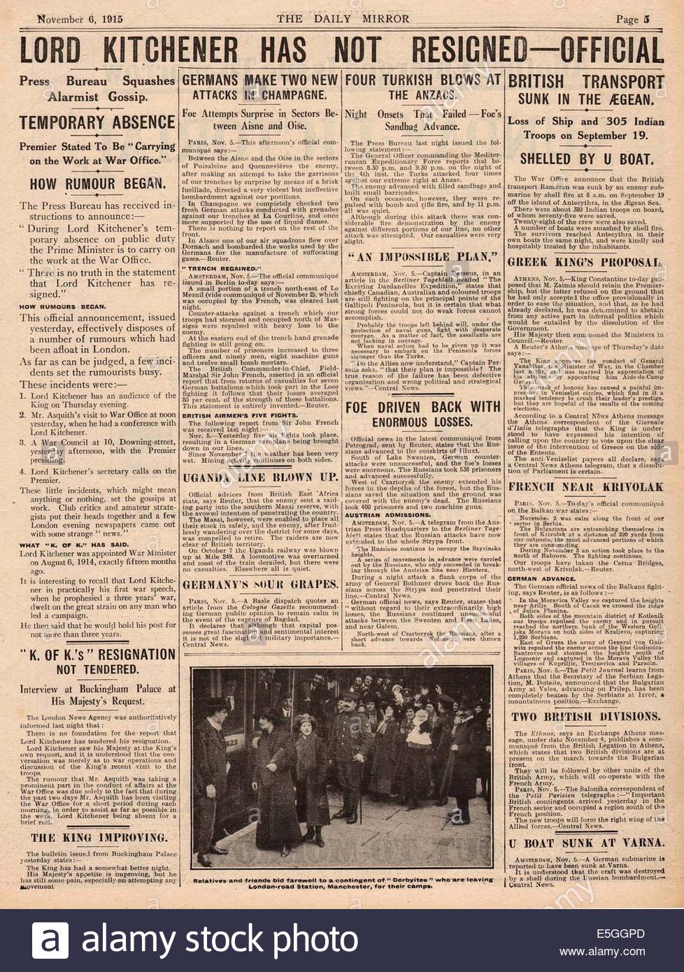 1915 Front Page Daily Newspaper Stock Photos & 1915 Front Page Daily ...