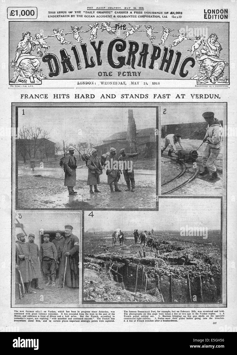 1916 daily graphic front page hi-res stock photography and images - Alamy