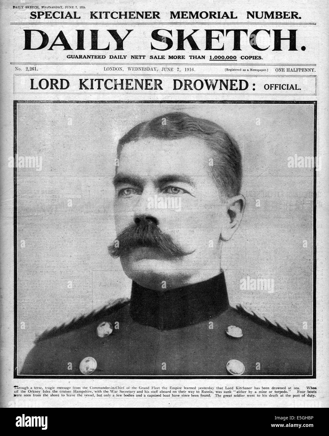 1916 daily sketch front page hi-res stock photography and images - Alamy