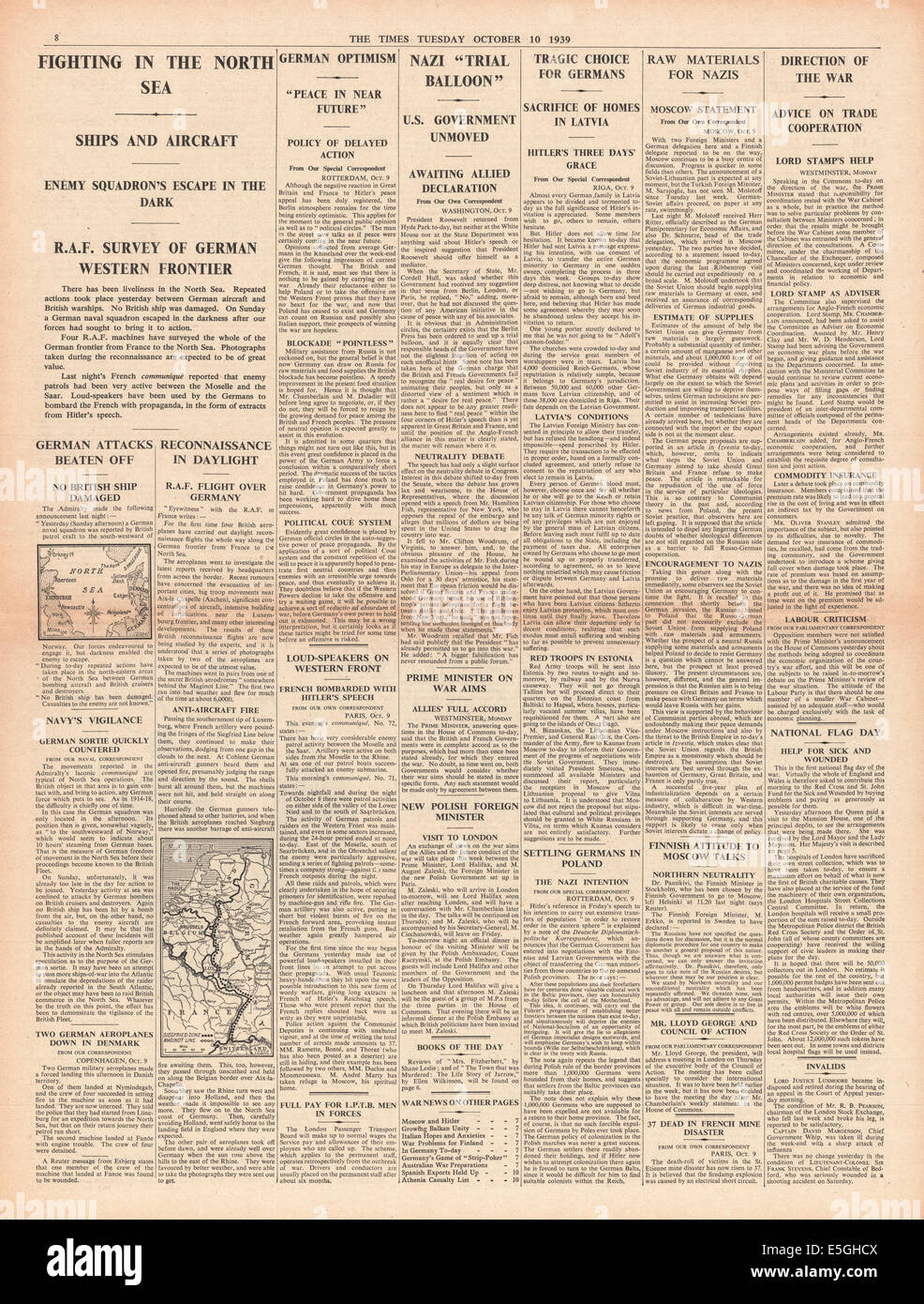 1939 world war two world war 2 newspaper headline hi-res stock ...