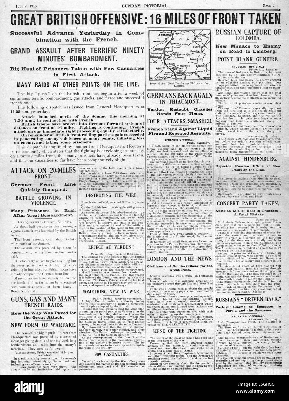 Battle somme newspaper hi-res stock photography and images - Alamy