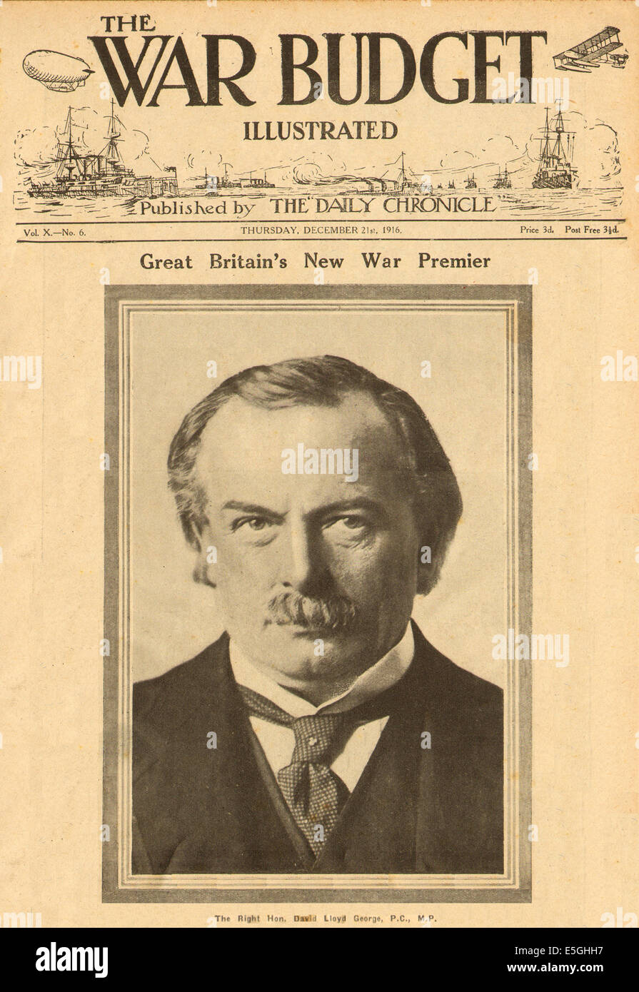 1916 The War Budget Illustrated front page showing David Lloyd George ...