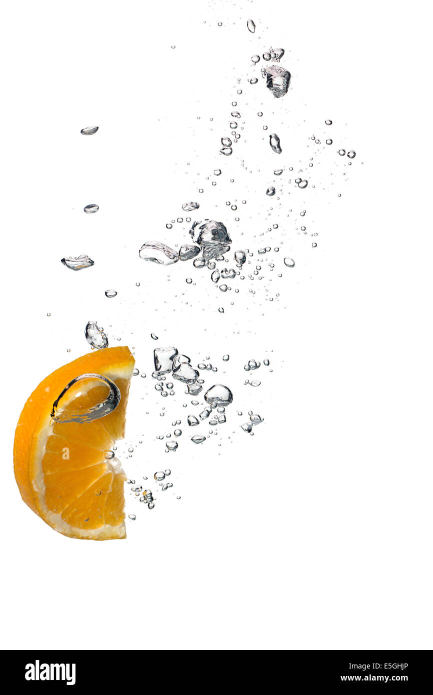 Orange slice falling juice hi-res stock photography and images - Alamy