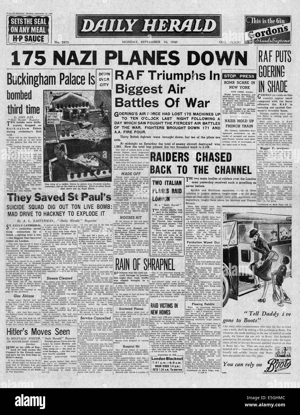 1940 daily herald front page hi-res stock photography and images - Alamy