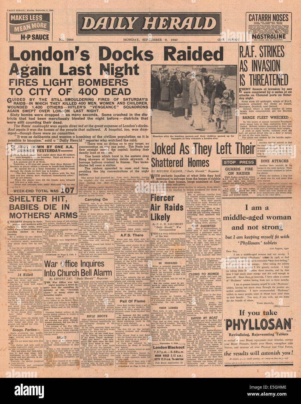 1940 daily herald front page hi-res stock photography and images - Alamy