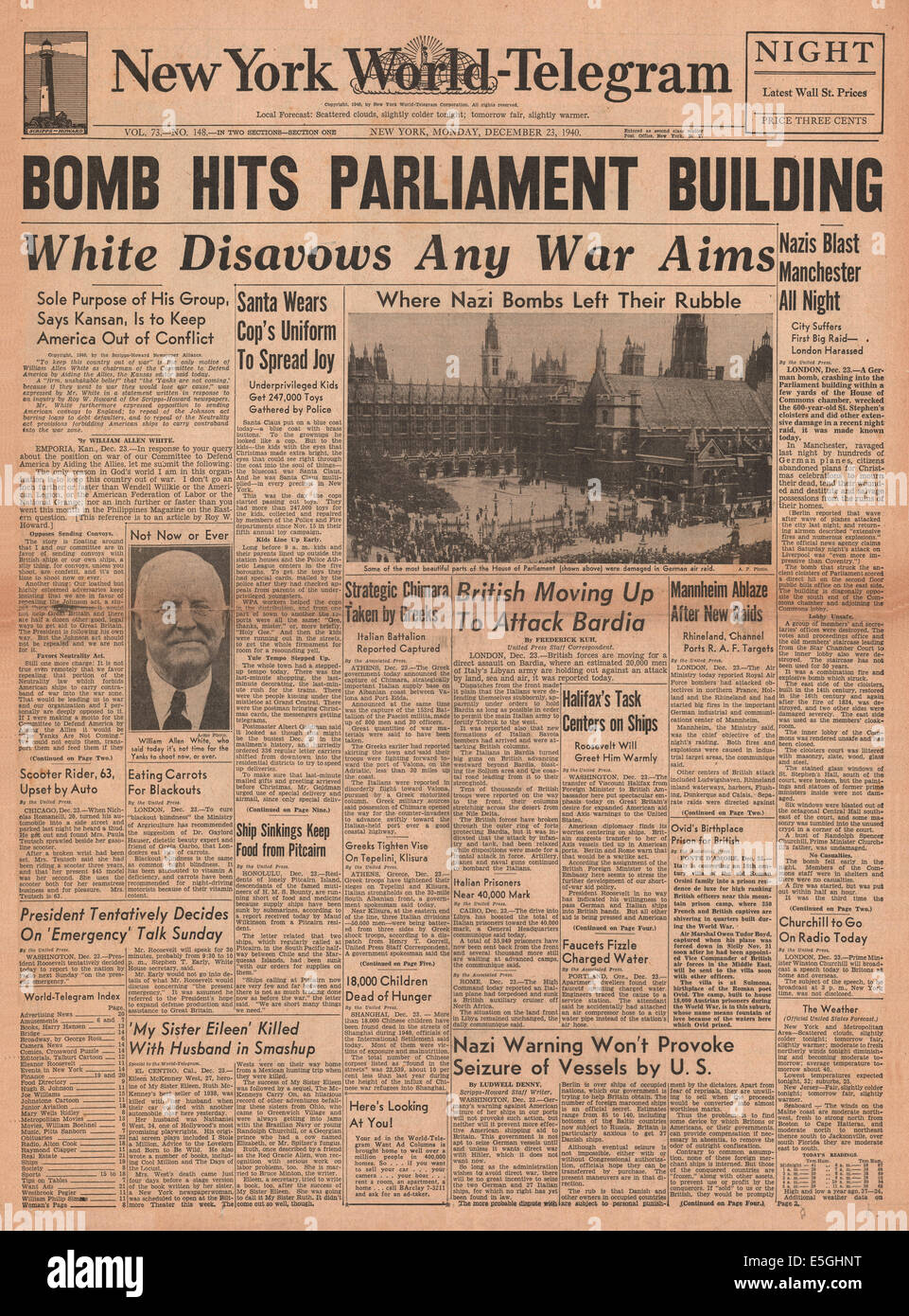 1940 world war two world war 2 newspaper headline hi-res stock ...