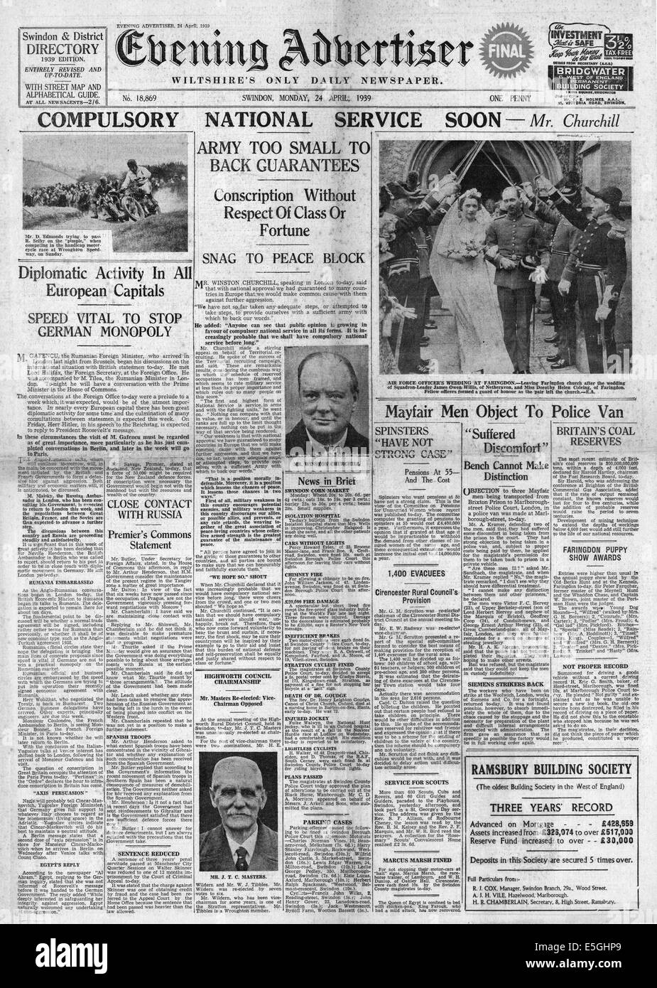 1939 world war two world war 2 newspaper headline hi-res stock ...