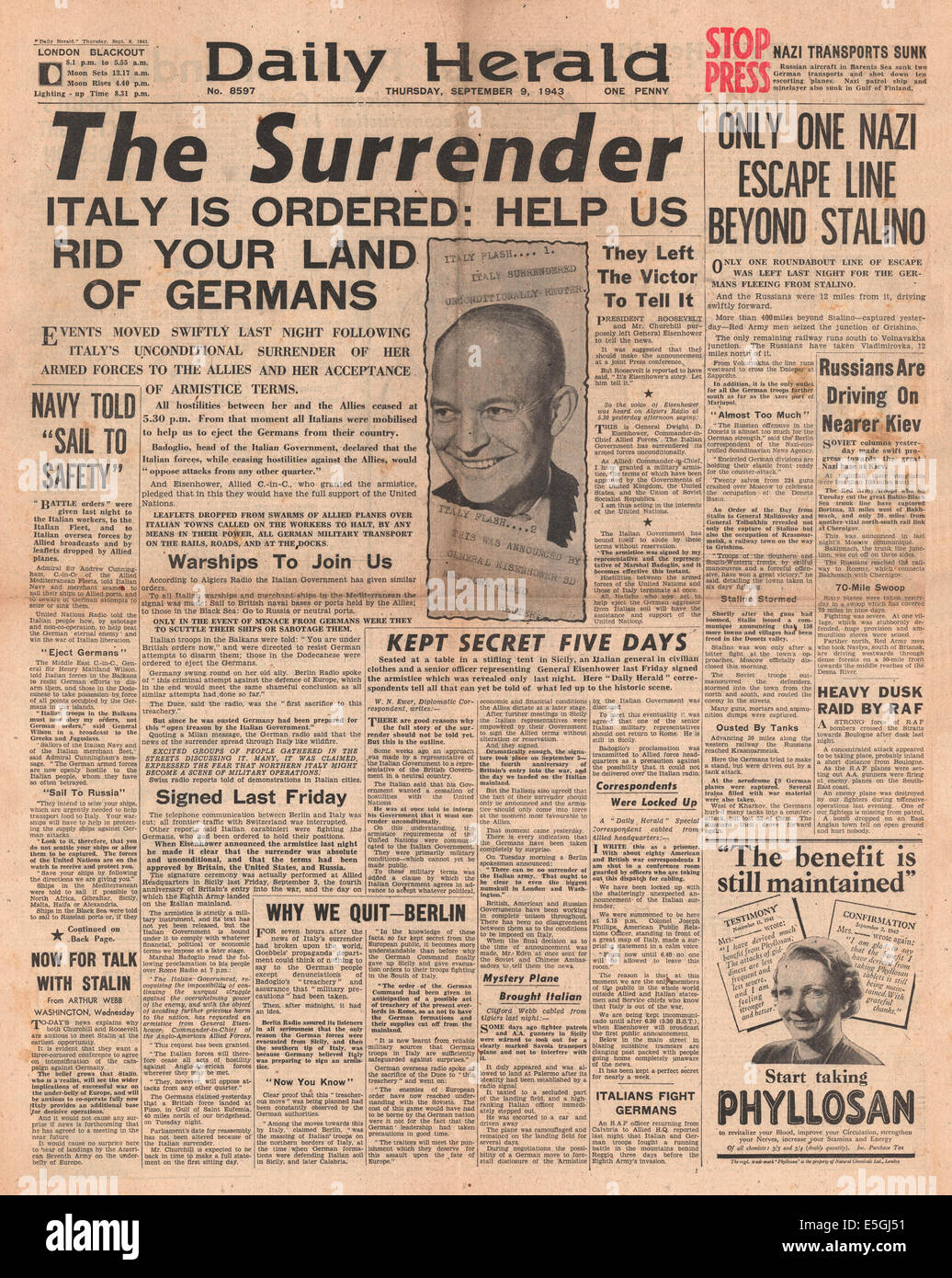 Front page surrender hi-res stock photography and images - Alamy