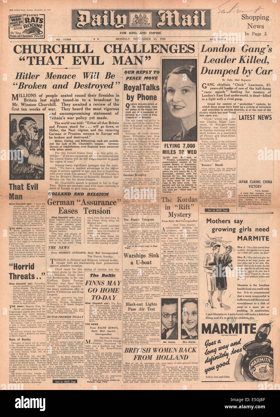 Daily mail front page lawrence hi-res stock photography and images - Alamy