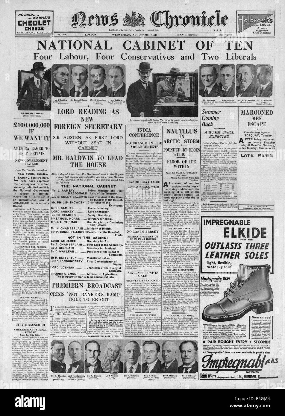 The front page 1931 hi-res stock photography and images - Alamy